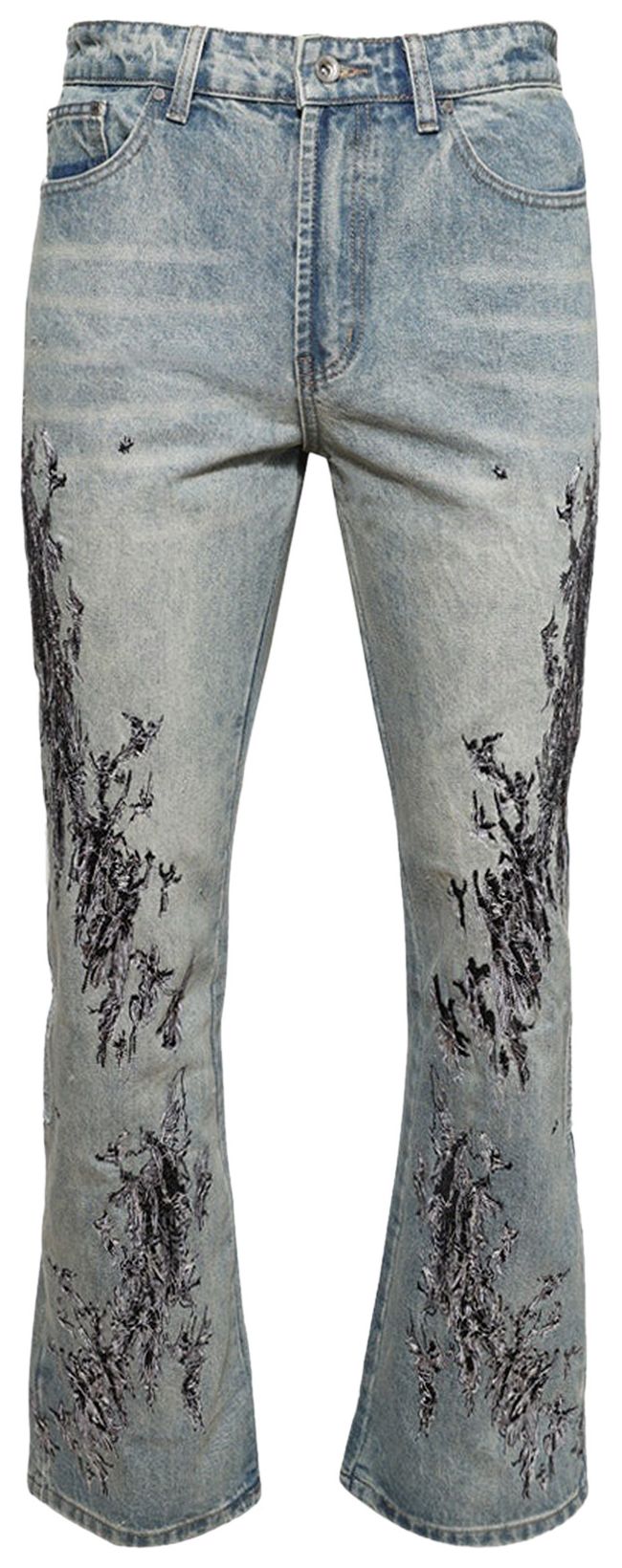 Buy Who Decides War Scratched Jeans 'Denim' - 1120990009SS25 DENI | GOAT