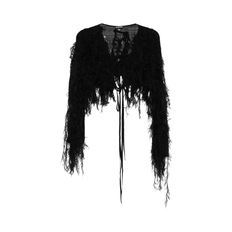 Buy Ann Demeulemeester Madli Open Neck Cardigan 'Black' - 2501 W KN52 ...