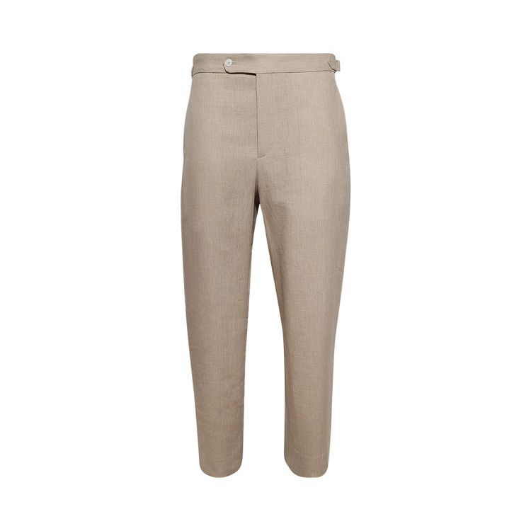 Buy Bode Lightweight Linen Side Buckle Trousers 'Wheat' - MRS25BT072 WHEA | GOAT
