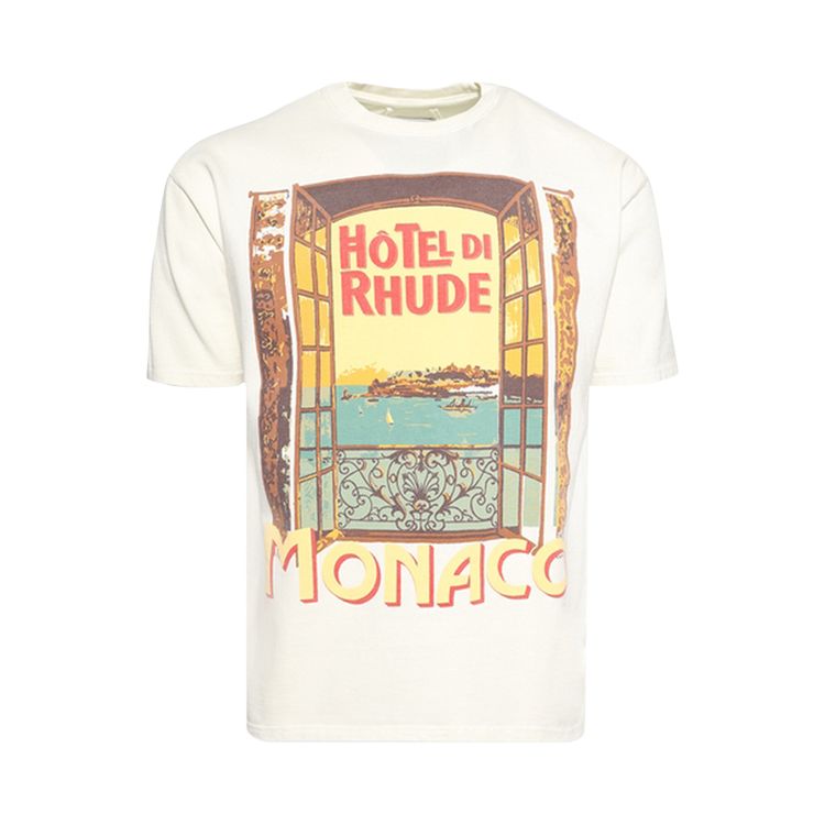 Buy Rhude Hotel Di Monaco Tee 'Vintage White' - SS25TT100120241 | GOAT