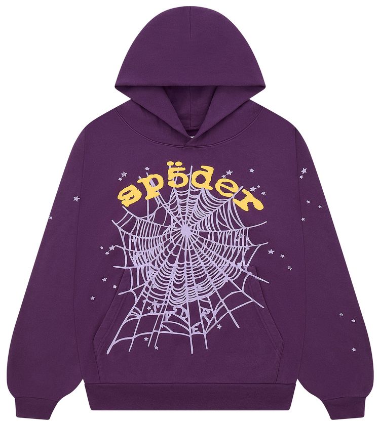 Buy Sp5der Star Og Web V2 Hoodie 'Purple' - 02406 1SS2504SSOWVH PURP | GOAT
