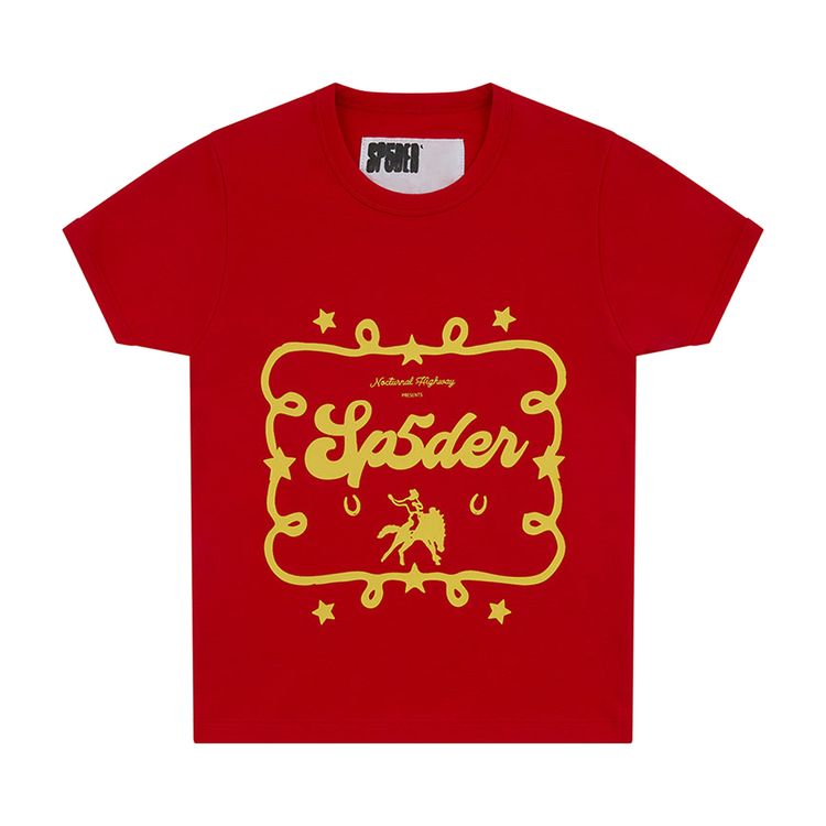 Buy Sp5der Rodeo Poster Baby Tee 'Red' - 02406 1SS2504SRPBTR RED | GOAT