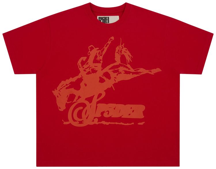 Buy Sp5der Rodeo Hw Tee 'Red' - 02406 1SS2504SRHTR RED | GOAT