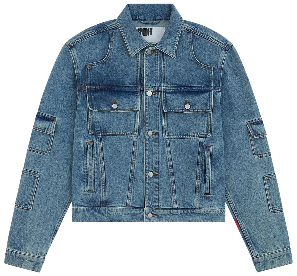 Achetez des Sp5der Denim V3 Truck Jacket 'Light Indigo Wash' - 02406 ...