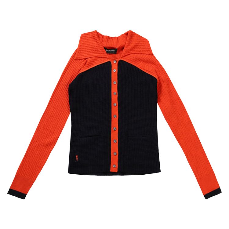 Buy Kiko Kostadinov Rover Knit Cardigan 'Eclipse Blue/Vermillion Red ...
