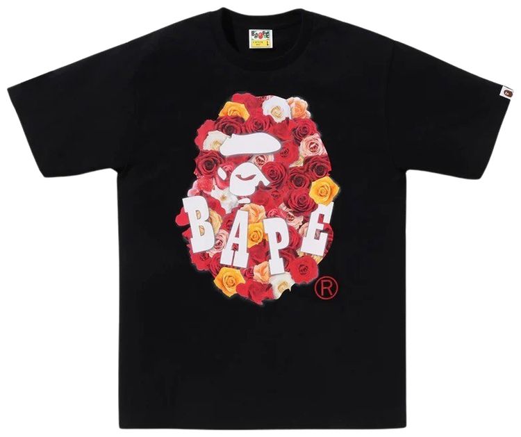 Buy BAPE Rose Ape Head Tee 'Black' - 1L20 110 004 BLACK | GOAT