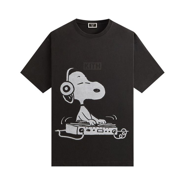 Buy Kith For Peanuts Snoopy DJ Vintage Tee 'Black' - KHM033413 001 | GOAT
