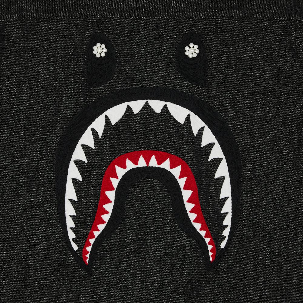 Buy GOAT Exclusive BAPE Pearl Shark Denim Jacket Type-02 'Black' - 1K72 ...