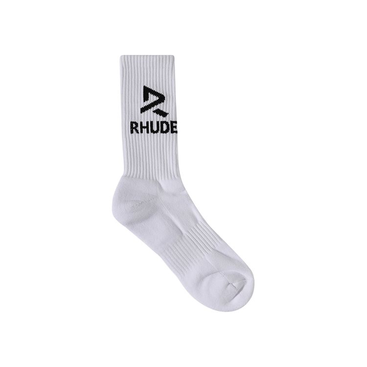 Buy Rhude Trophy Racing Sock 'White/Black' - SS25SO032270128 | GOAT