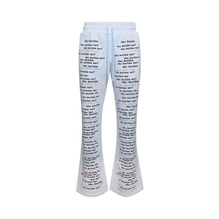 Buy Who Decides War Scripture Sweatpants 'Sky' - 1121160008SS25 SKY | GOAT