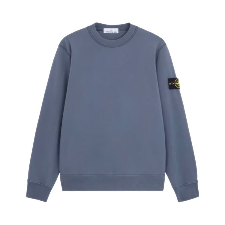 Buy Stone Island Fleece Crewneck Sweatshirt 'Mid Blue' - 811563051 ...