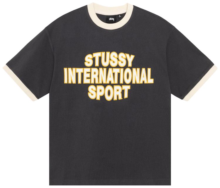 Buy Stussy Sport Ringer Tee 'Black' - 1140365 BLAC | GOAT