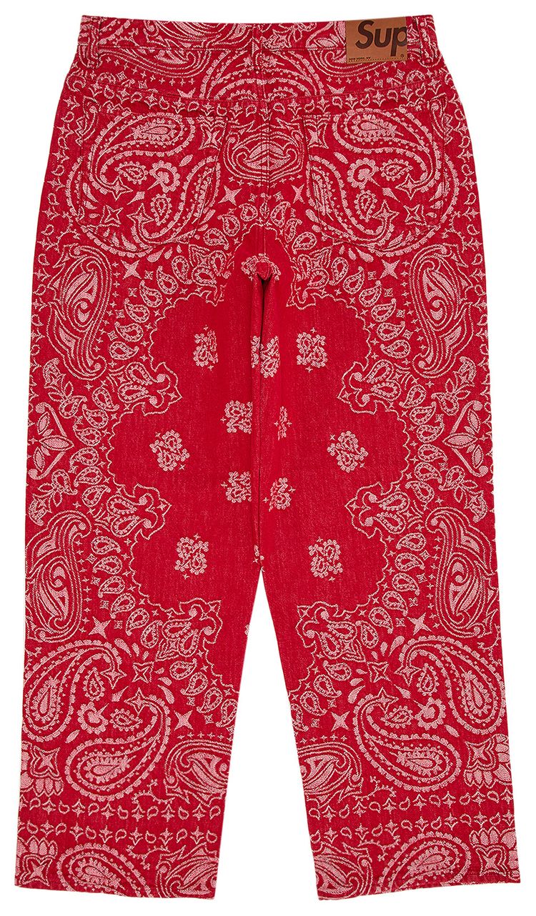 Buy Supreme Bandana Jacquard Baggy Jean 'Red' - SS25P12 RED | GOAT
