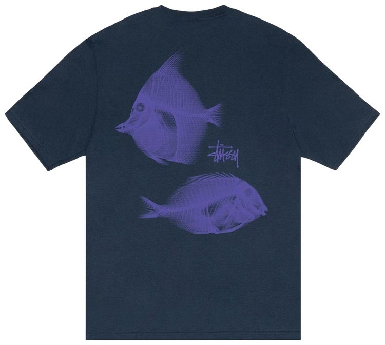 Buy Stussy X-Ray Fishin Tee 'Navy' - 1905083 NAVY | GOAT