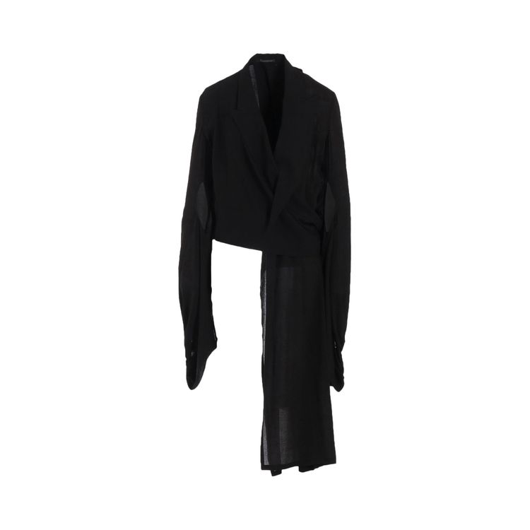 Buy Yohji Yamamoto Balloon Sleeve Wrap Jacket 'Black' - FP J67 804 1 | GOAT
