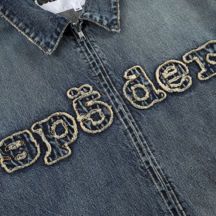 Buy Sp5der Denim Work Jacket 'Light Blue Wash' - JK004SS25LBL | GOAT