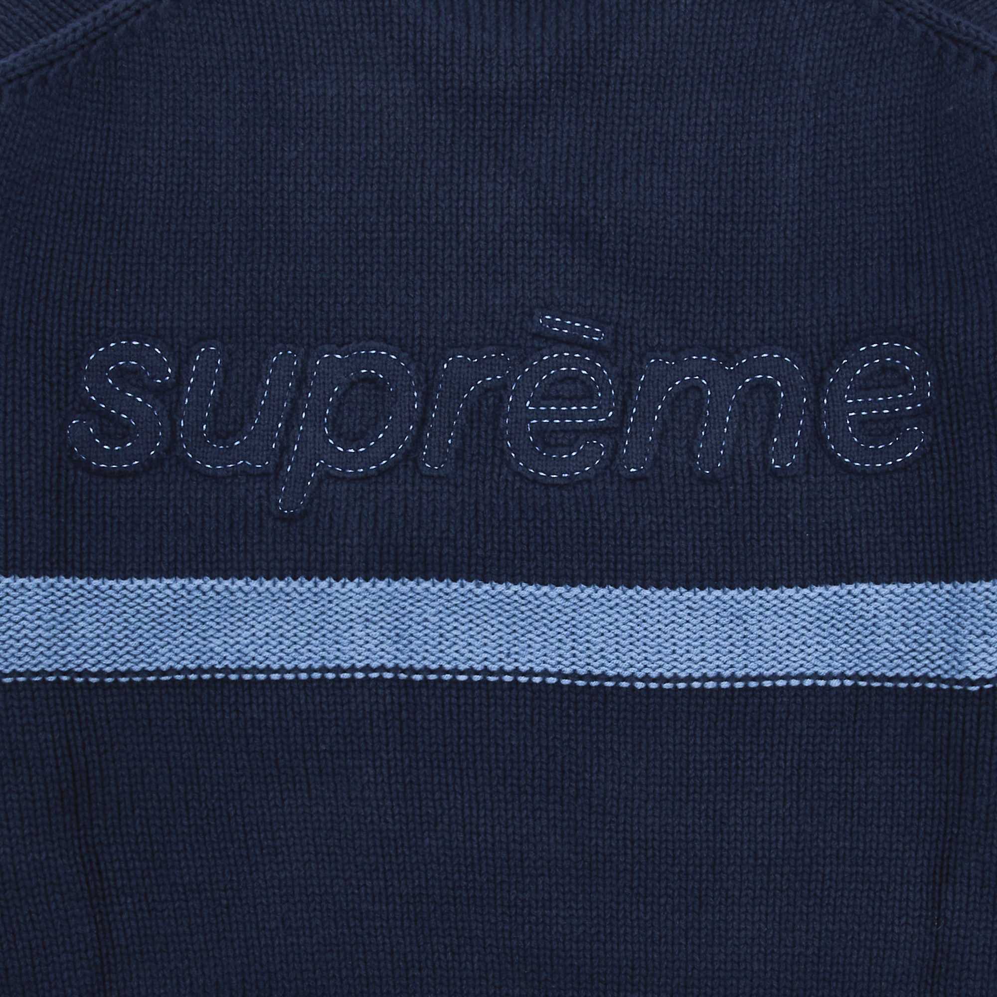 Buy Supreme Tonal Appliqué Sweater 'Navy' - SS25SK23 NAVY | GOAT Buy Supreme Tonal Appliqué Sweater 'Navy' - SS25SK23 NAVY | GOAT