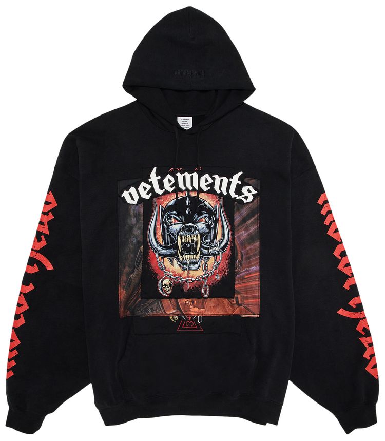 Buy Vetements Motorhead Patched Hoodie 'Black' - UE64HD290BB BLAC | GOAT