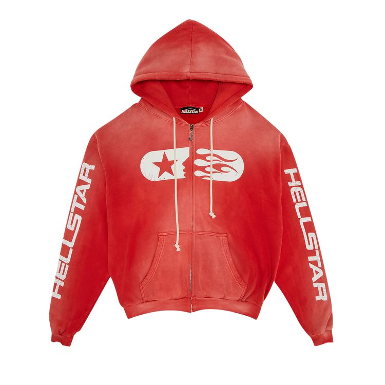 Buy Hellstar Studios Zip Hoodie 'Red' - HS02ZIP001 RED | GOAT