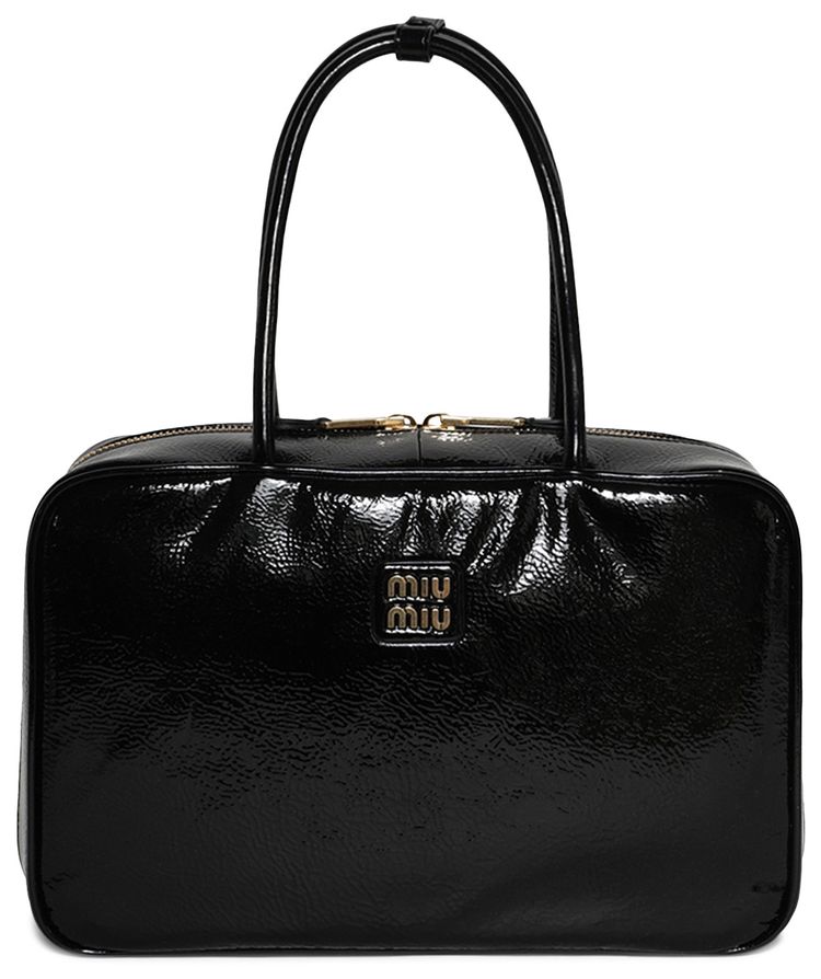 Buy Miu Miu Beau Naplak Patent Leather Bag Black 5bb117 Adnt F0002 Goat
