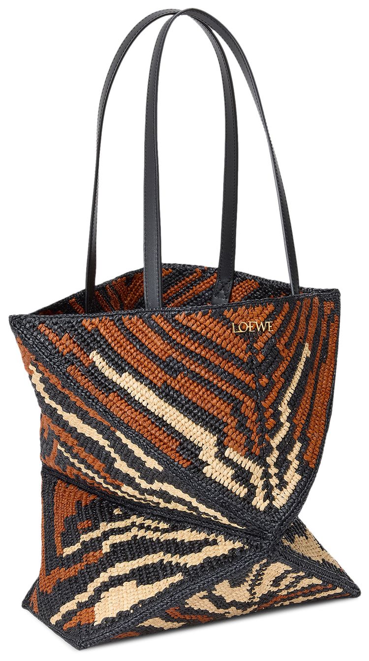 Buy Loewe Medium Puzzle Fold Tote Bag 'Black/Honey Gold' - A779G50X86 ...