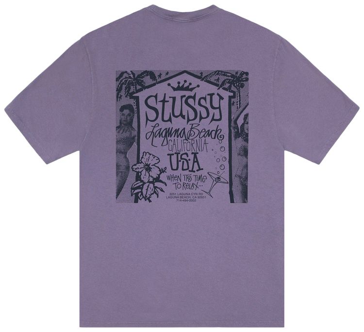 Buy Stussy Beach House Tee Pigment Dyed 'Grape' - 1905141 GRAP | GOAT