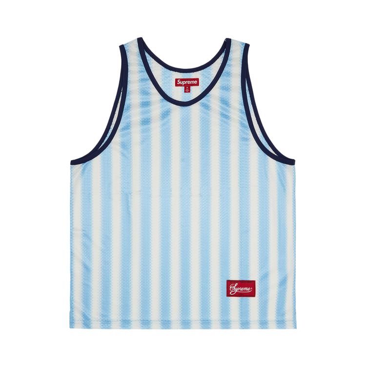 Buy Supreme Stripe Mesh Tank Top 'Blue' - SS25KN7 BLUE | GOAT