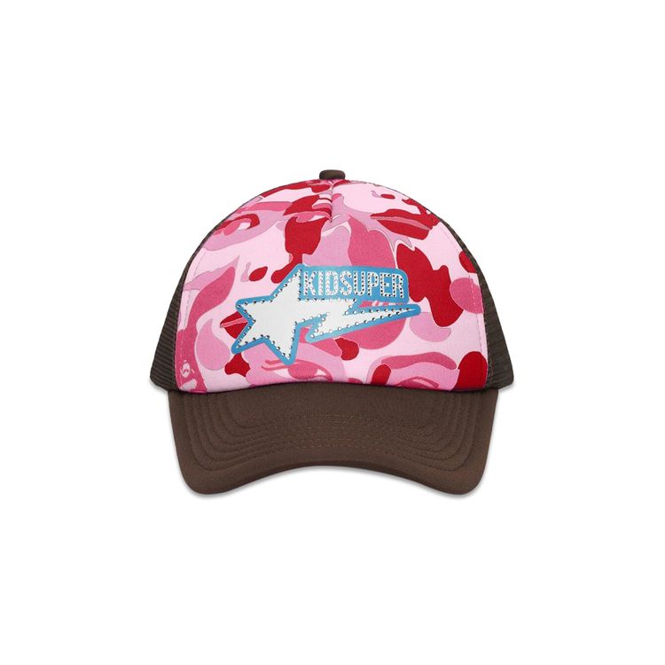 Buy BAPE x KidSuper Bape Sta Logo Rhinestone Trucker Cap 'Pink' - 1L23 ...