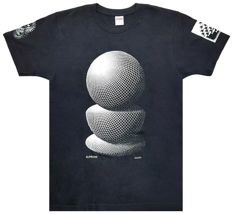 Buy Supreme M.C. Escher Three Spheres T-Shirt 'Black' - SS17T3 BLACK | GOAT