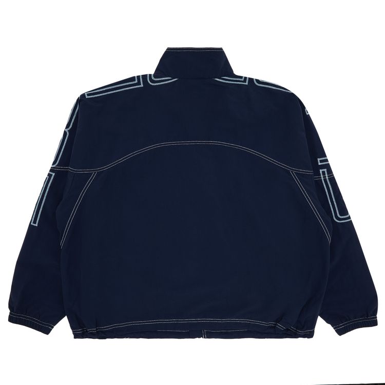 Buy Supreme Spellout Embroidered Track Jacket 'Navy' - SS25J69 NAVY | GOAT