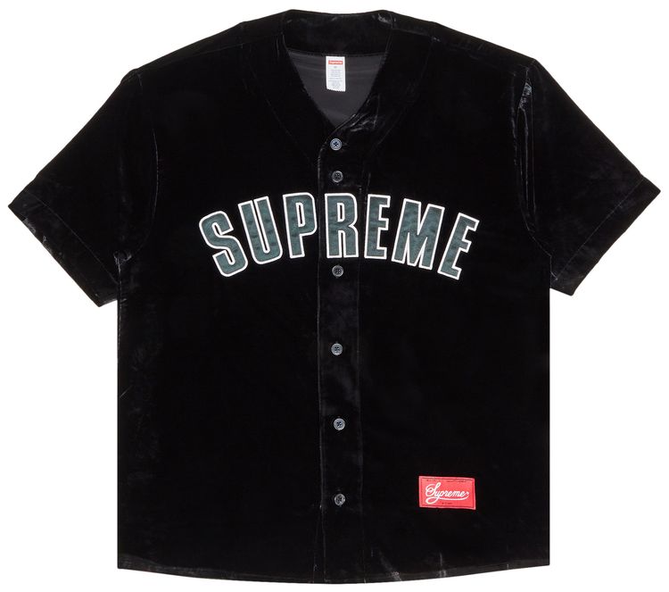 Buy Supreme Velvet Baseball Jersey 'Black' - SS25KN69 BLACK | GOAT