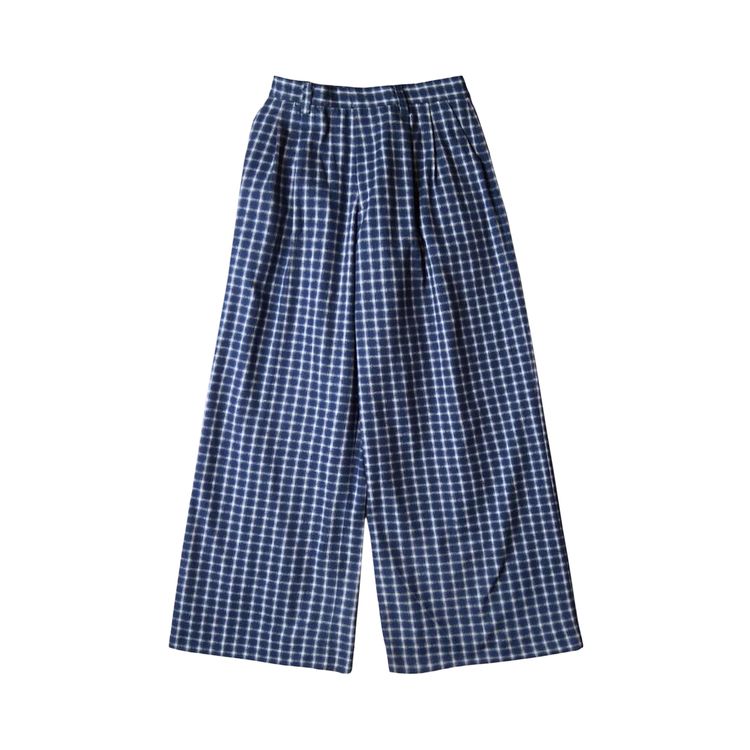 Buy ERL Check Pleated Tailored Pants 'Navy' - ERL10P038 NAVY | GOAT