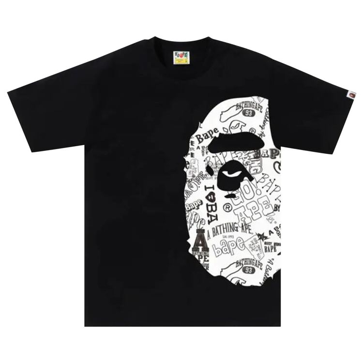 Buy BAPE Hand Drawn Pattern Side Big Ape Head Tee 'Black/White' - 1K30 ...