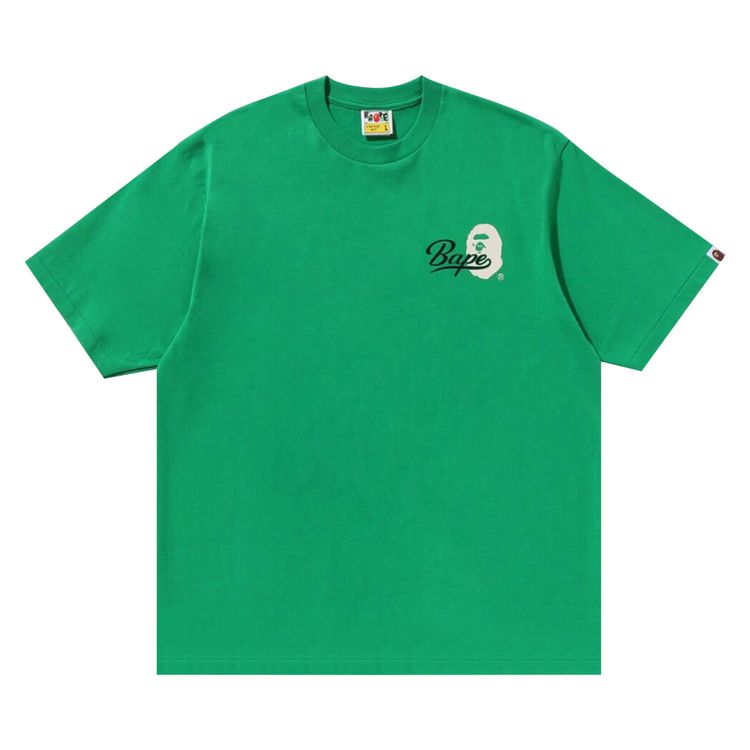 Buy BAPE Cursive College Logo Relaxed Fit Tee 'Green' - 1K80 110 303 ...