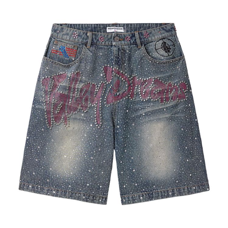 Buy Vale Forever Iced Out Jorts 'Mid Blue' - VALE 05 012 BL | GOAT