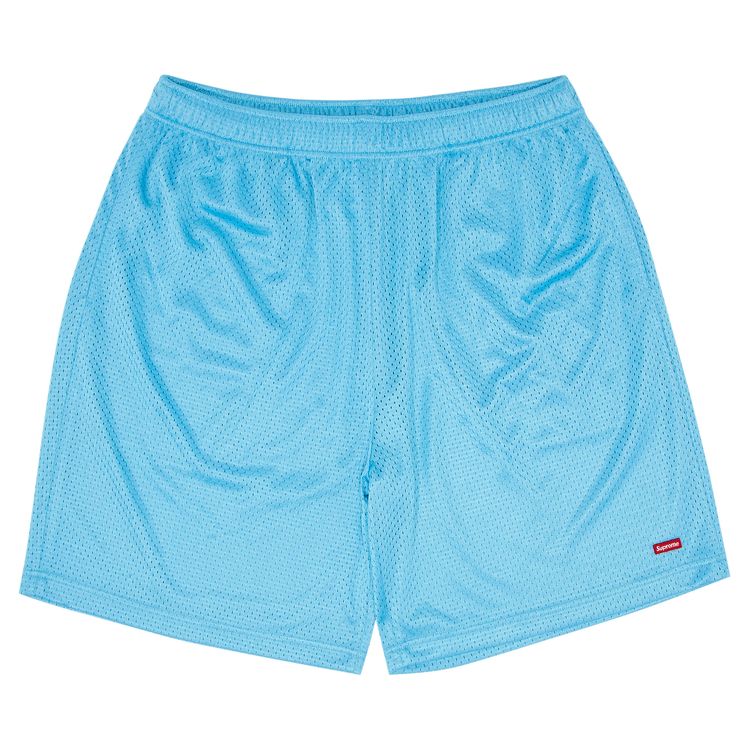 Buy Supreme Small Box Baggy Mesh Short 'Cyan' - SS25SH18 CYAN | GOAT
