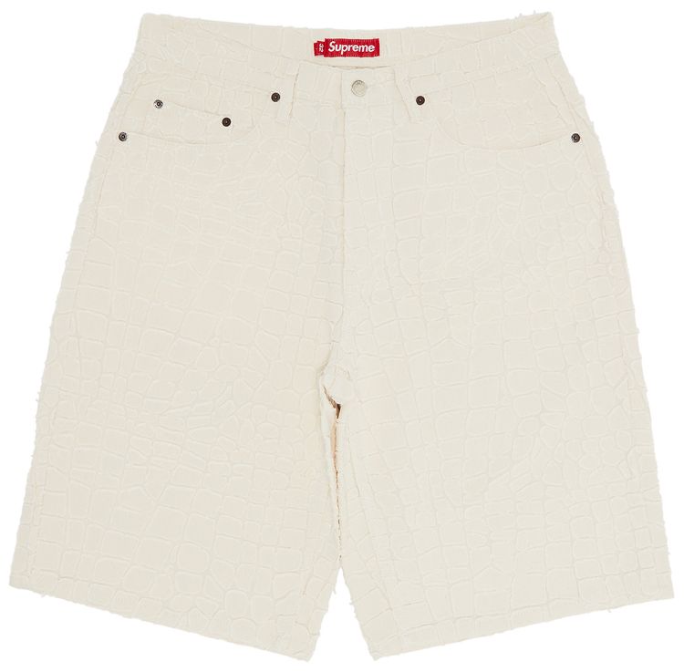 Buy Supreme Frayed Croc Baggy Denim Short 'Natural' - SS25SH25 NATURAL ...