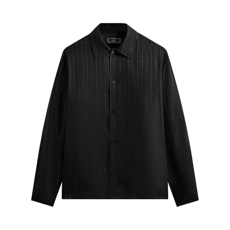 Buy Kith Crest Logo Boxy Collared Overshirt 'Black' - KHM033355 001 | GOAT