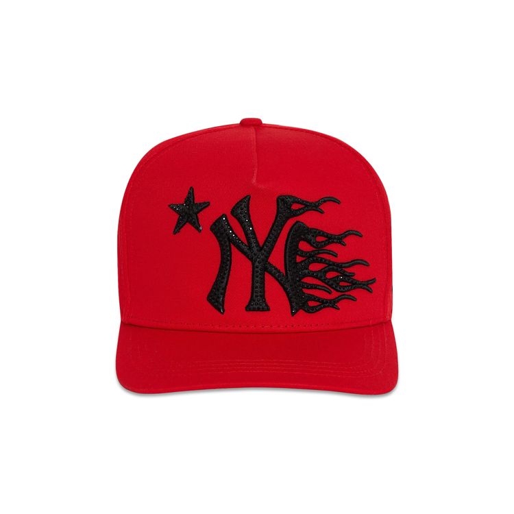 Buy Hellstar Baseball Hat Fitted Custom Hellstar Airbrush 'Red' - HSCS001 RED | GOAT