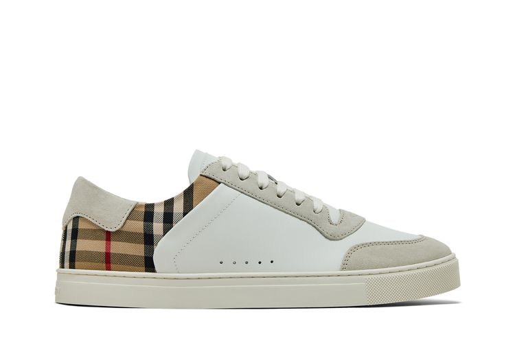 Buy Burberry Check Panelled Sneakers 'Natural White Archive Beige' - 8069089 | GOAT