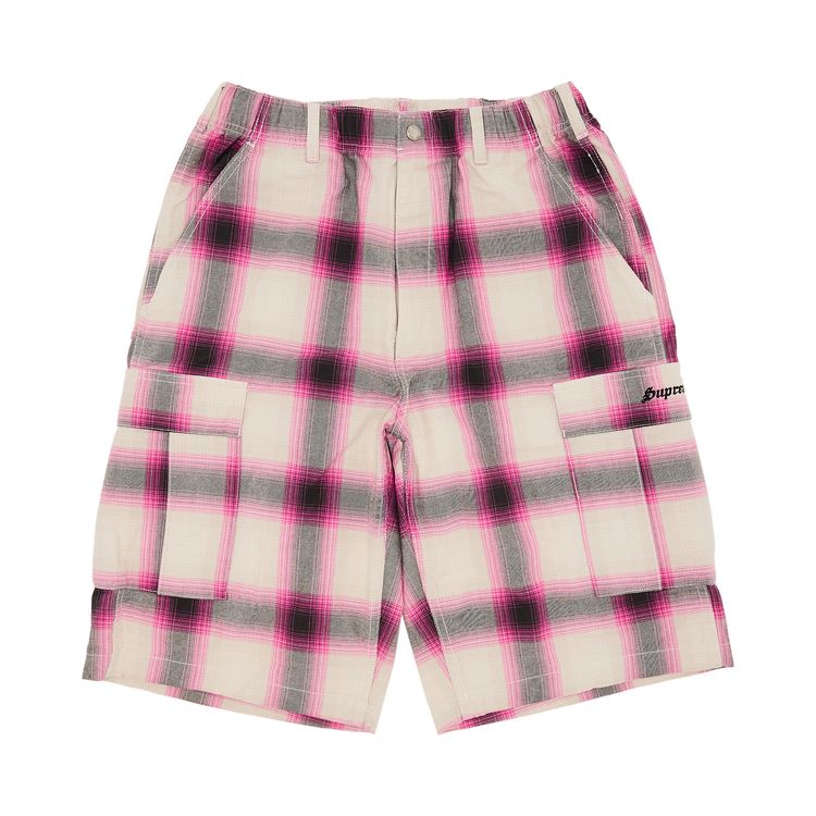 Buy Supreme Shadow Plaid Cargo Short 'Pink' - SS25SH5 PINK | GOAT