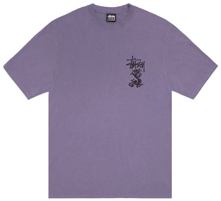 Buy Stussy Double Dragon Tee Pigment Dyed 'Grape' - 1905113 GRAP | GOAT