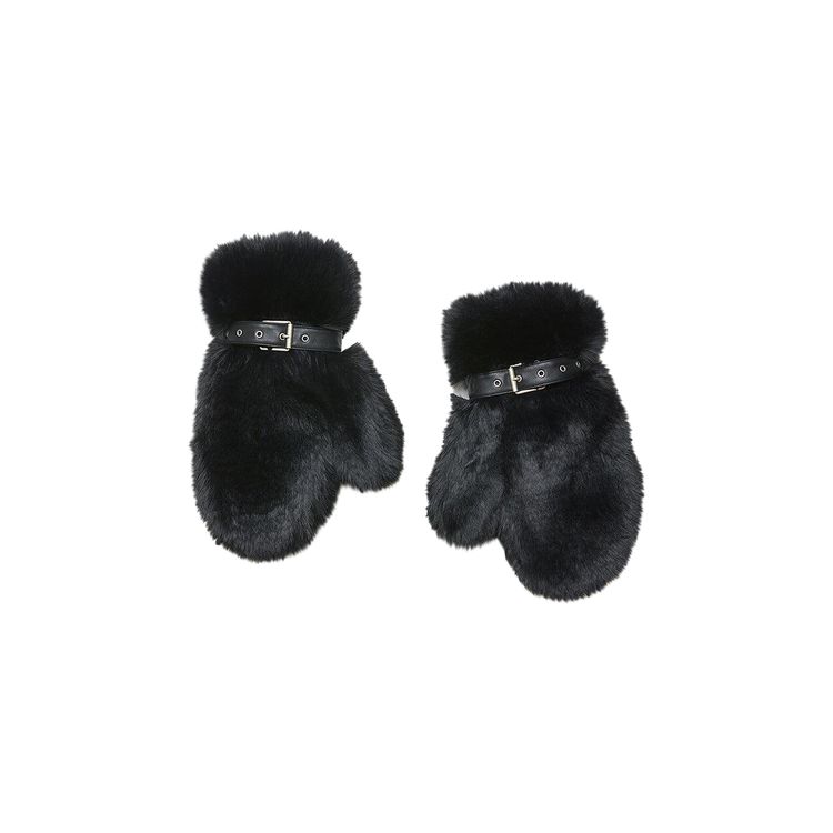 Buy Acne Studios Alion Fur Mittens 'Black' - C80207 GOAT BLAC | GOAT