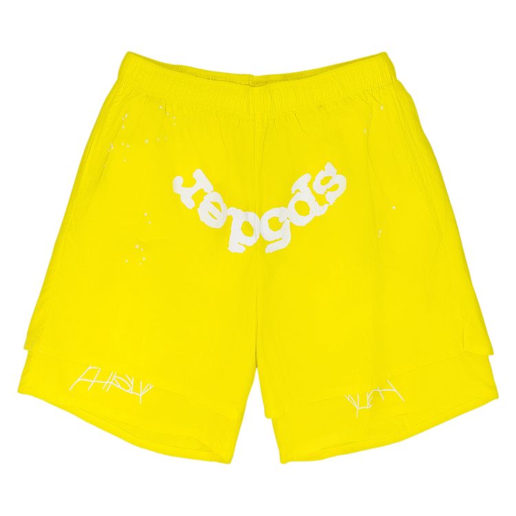 Buy Sp5der OG Double Layer Sweatshort 'Yellow' - SP5 OGDBL YEL | GOAT