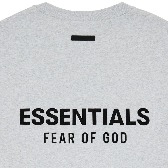 Buy Fear of God Essentials Jersey Crewneck Tee 'Light Heather Grey ...