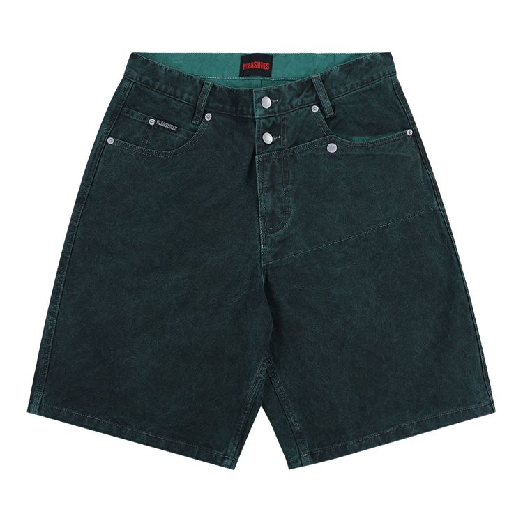 Buy Pleasures Apollo Baggy Shorts 'Dark Forest' - P25SU024 DARK | GOAT