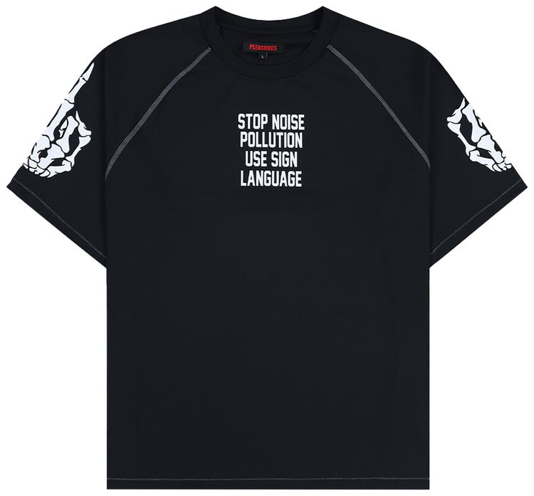 Buy Pleasures Pollution Boxy Raglan T-Shirt 'Black' - P25SU016 BLAC | GOAT