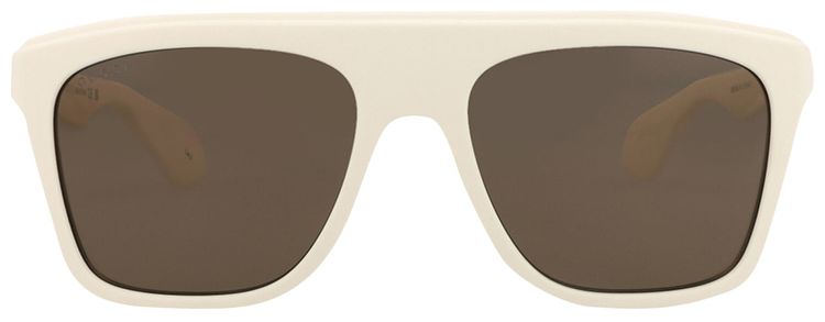Buy Gucci Square Sunglasses 'White/Brown' - GG1570S 003 | GOAT