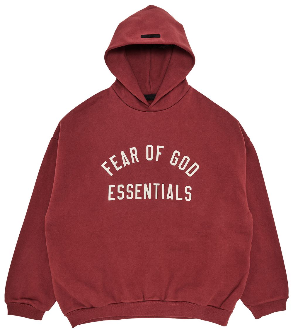 Buy Fear of God Essentials Fleece Hoodie 'Crimson' - 192HO246256F | GOAT