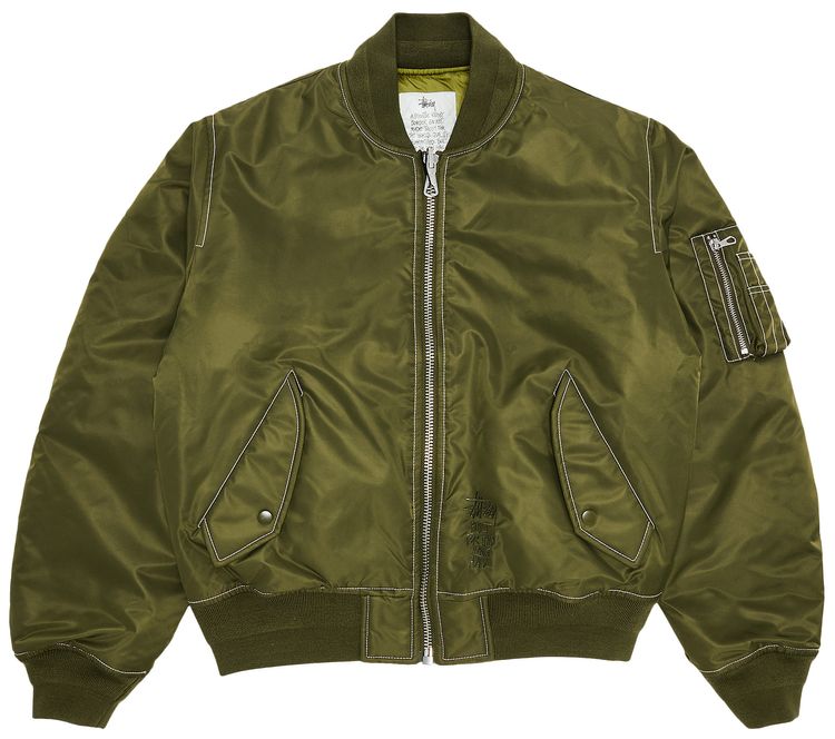 Buy Stussy Built Reversible Bomber Jacket 'Olive' - 115743 OLIV | GOAT